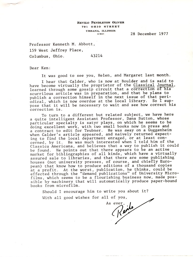 The Revilo P. Oliver Alphabetical Index